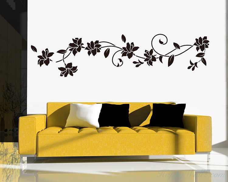 Floral Vines Vinyl Decals Modern Wall Art