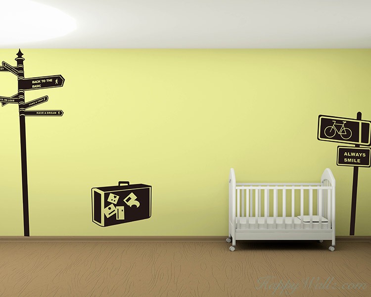 Street Indicator Vinyl Decals Modern Wall Art Sticker