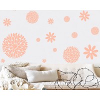 Flowers Pattern Wall Decal Modern Vinyl Sticker