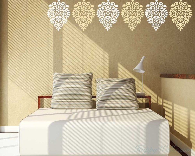 Damask Wall Pattern Decal Modern Vinyl Art Stickers