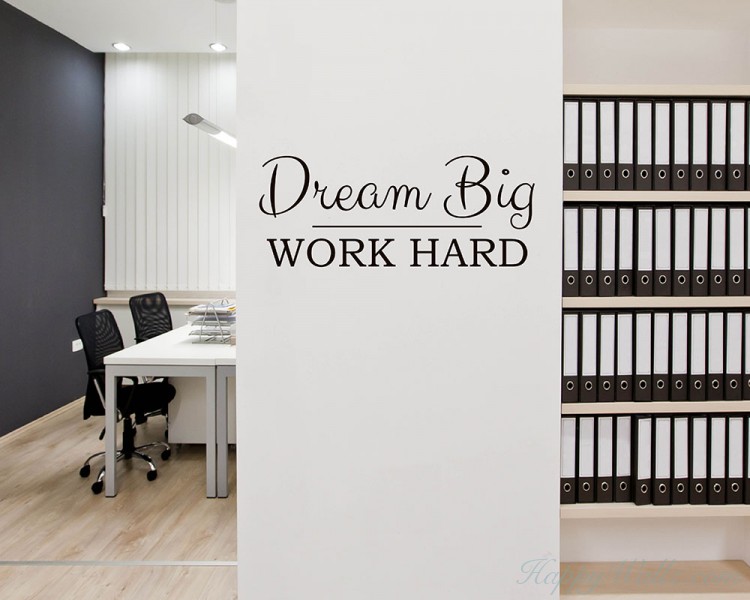 Dream Big Work Hard Quotes Wall Decal Motivational Vinyl Art Stickers